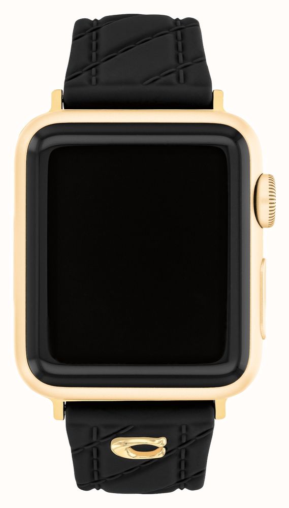 Coach Women's Apple Watch Strap (38/40/41mm) Black Silicone With ...