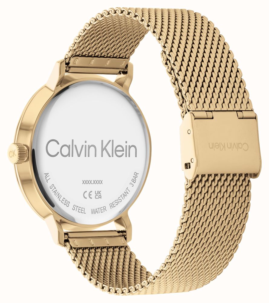 Calvin Klein Men's Black Dial | Gold Stainless Steel Bracelet 25200049 ...