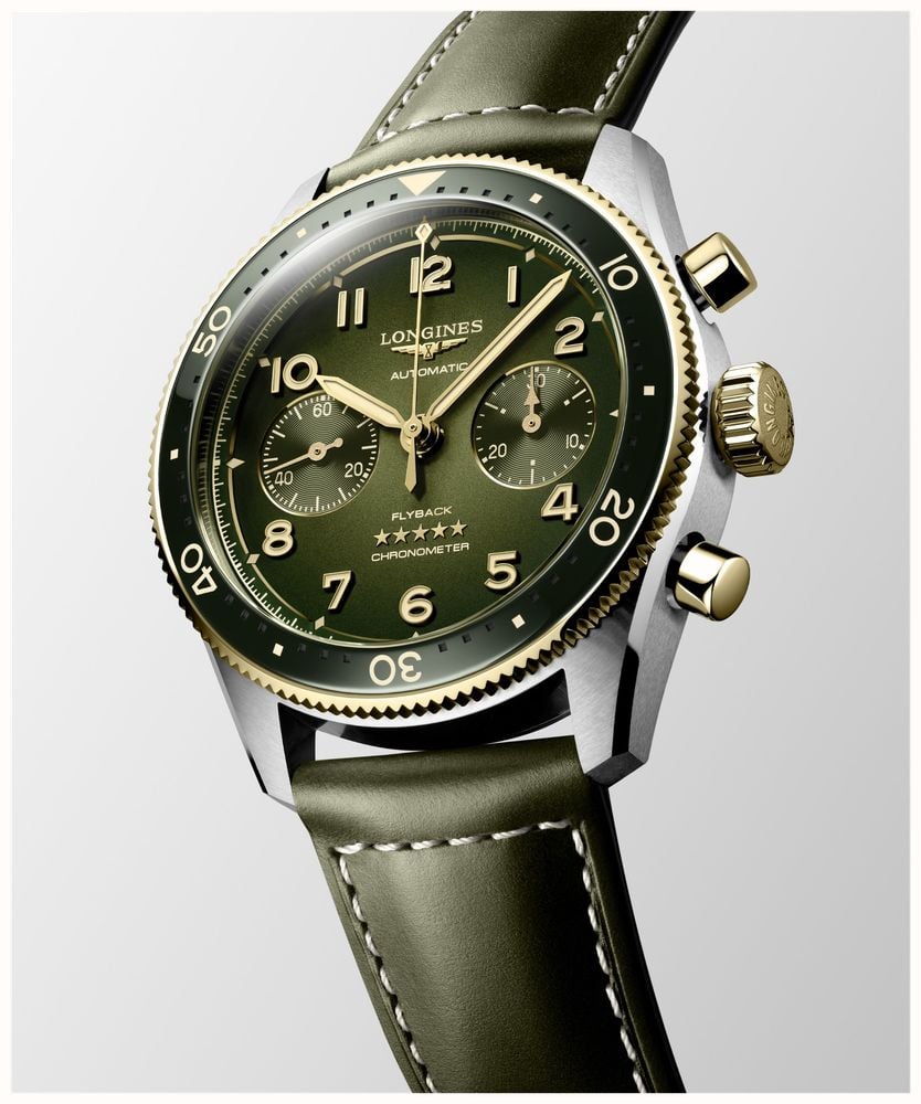 LONGINES Spirit Flyback Automatic Chronometer 18k (42mm) Green Dial ...