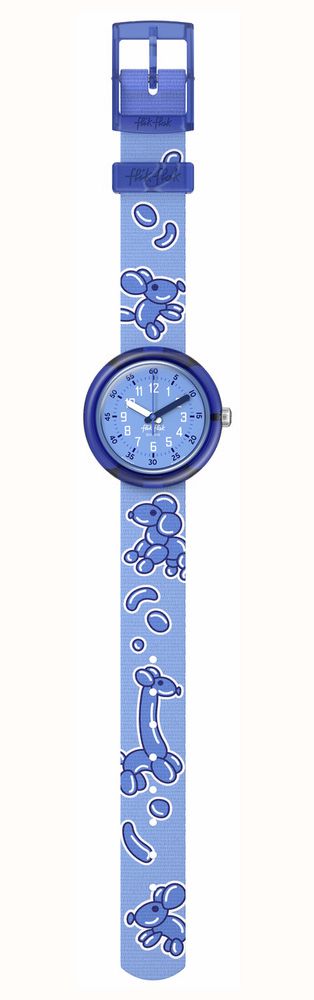Flik Flak AIRNIMALS (31.85mm) Blue Dial / Blue Balloon Animal Recycled ...