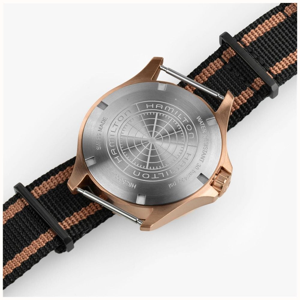 Hamilton Khaki Navy Scuba Automatic GMT Bronze (43mm) Grained Black ...