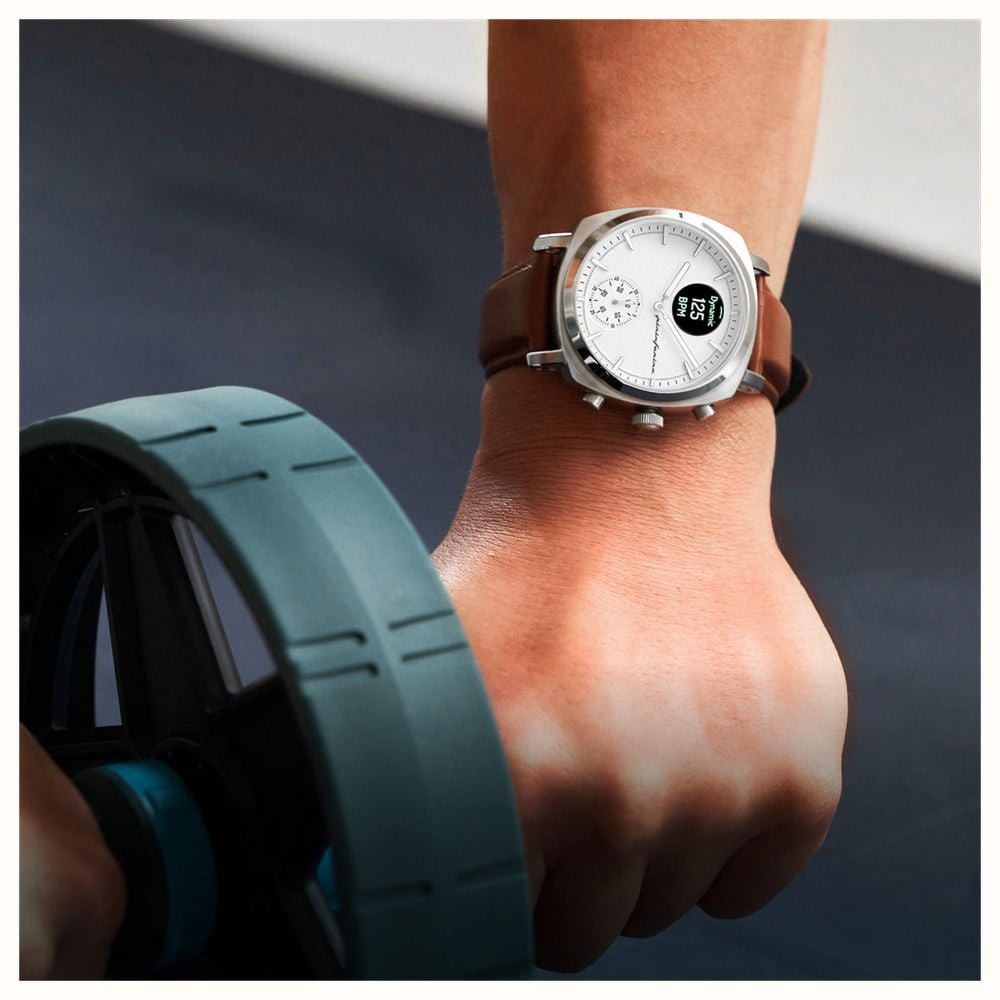 Pininfarina by Globics Senso Hybrid Smartwatch (44mm) Moonlight Silver ...