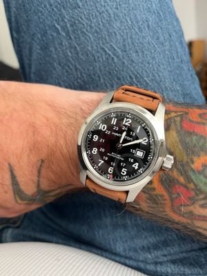 Hamilton Khaki Field Murph Automatic Bracelet Bundle (42mm) Black Dial ...
