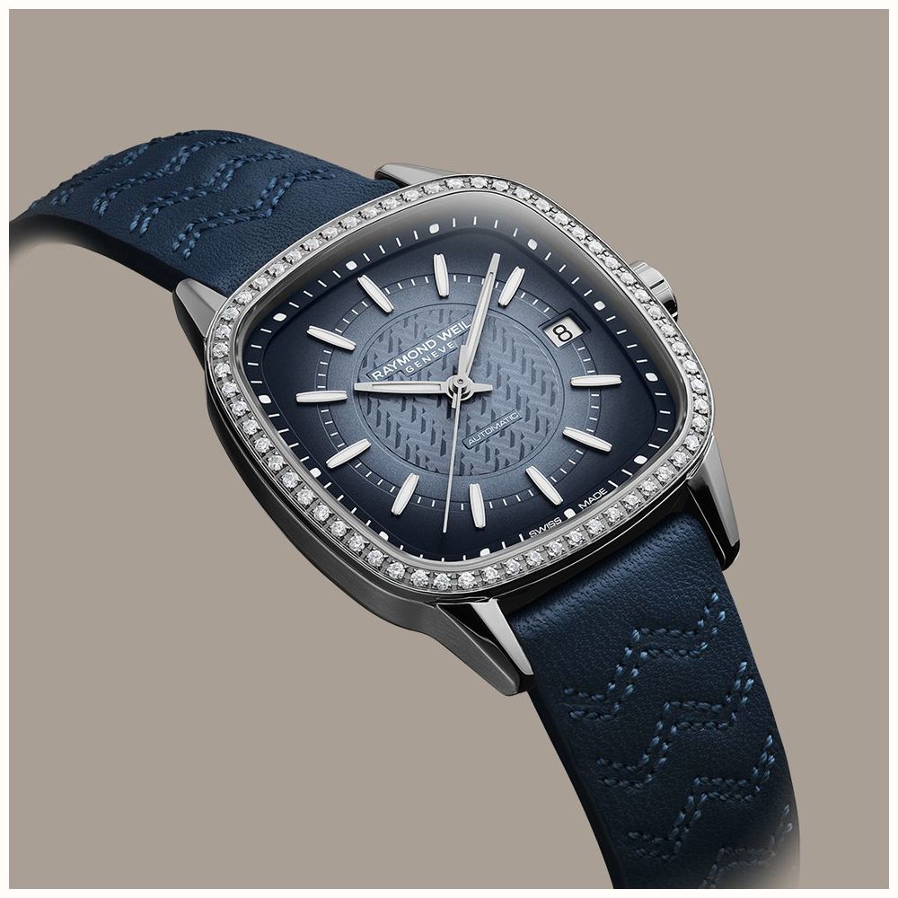Raymond Weil Women's Freelancer Automatic 60 Diamond (34.5mm) Blue Dial ...