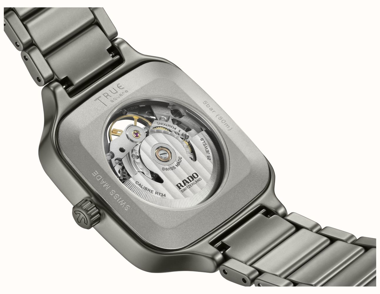 RADO True Square Skeleton Automatic (38mm) Skeleton Dial / Matt Plasma ...