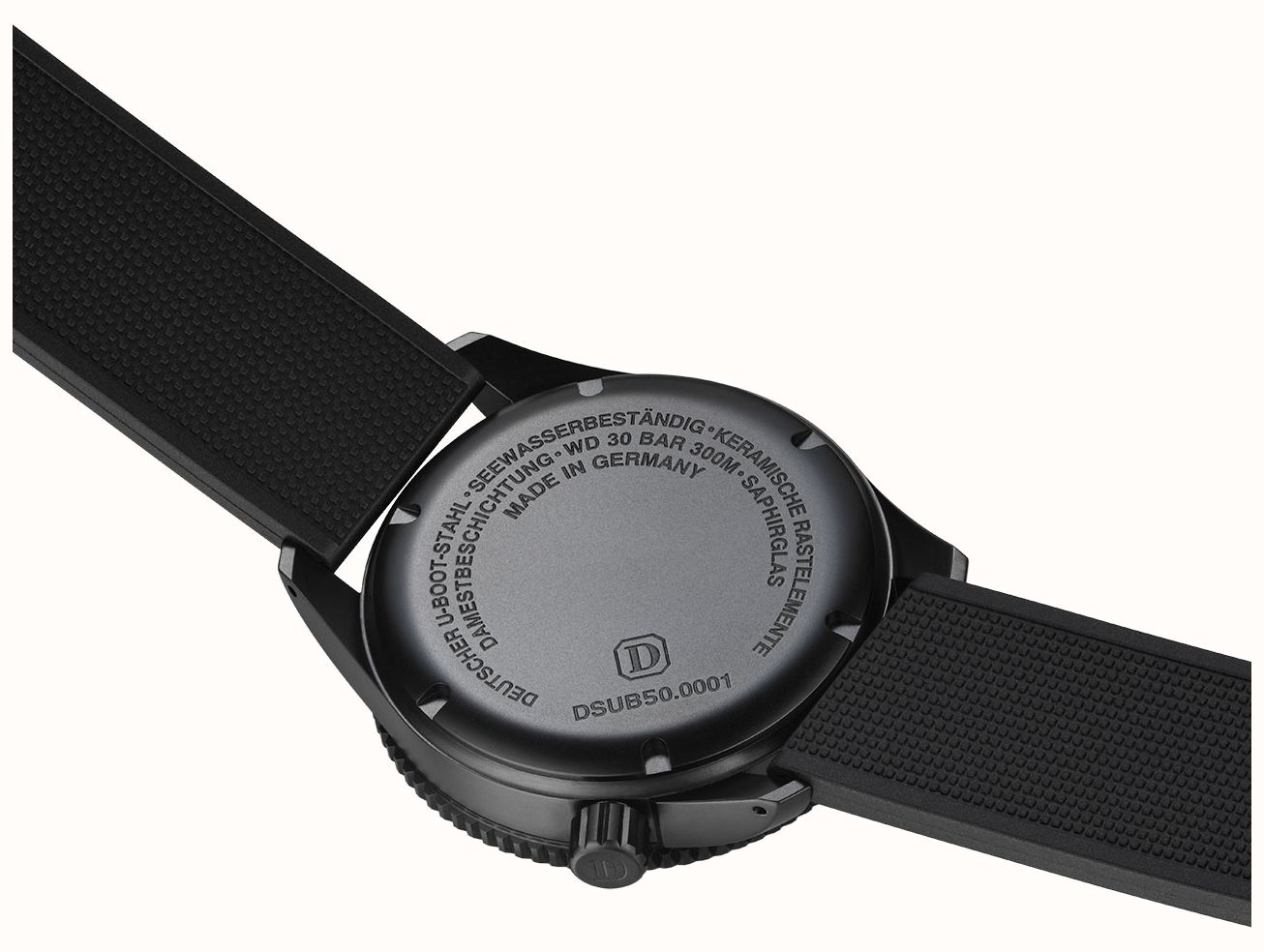 Damasko DSUB50 DAMEST Manufacture Automatic (43mm) Black Dial / Black DSUB50-BLACK RUBBER ...