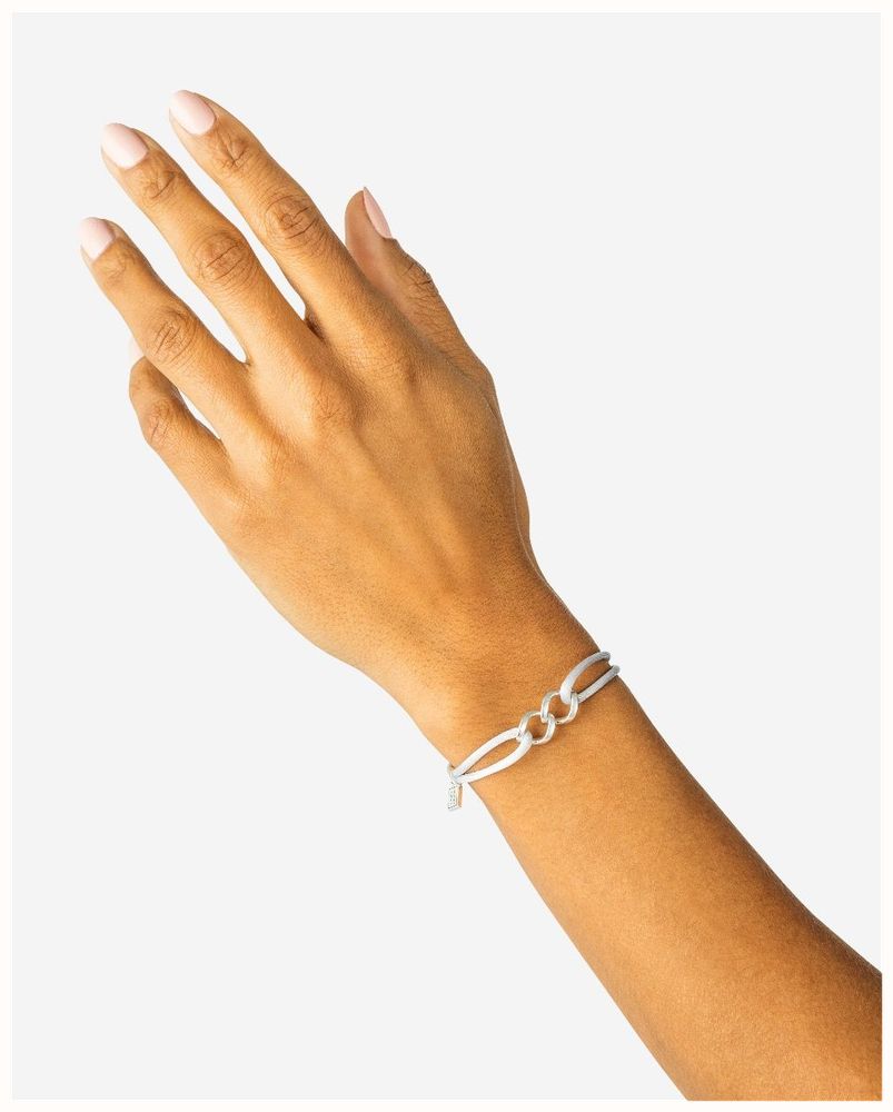 Buddha To Buddha Chain XS Cord Bracelet Grey Sterling Silver Size M 17 ...