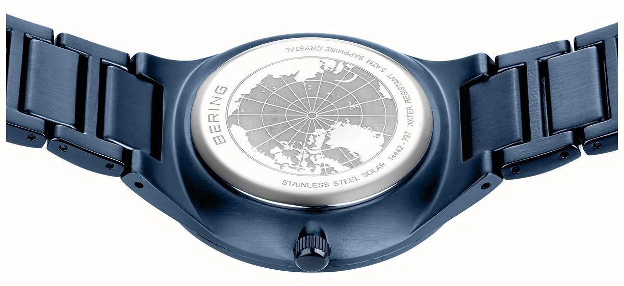 Bering Solar Men's (42mm) Blue Dial / Blue Stainless Steel Bracelet ...