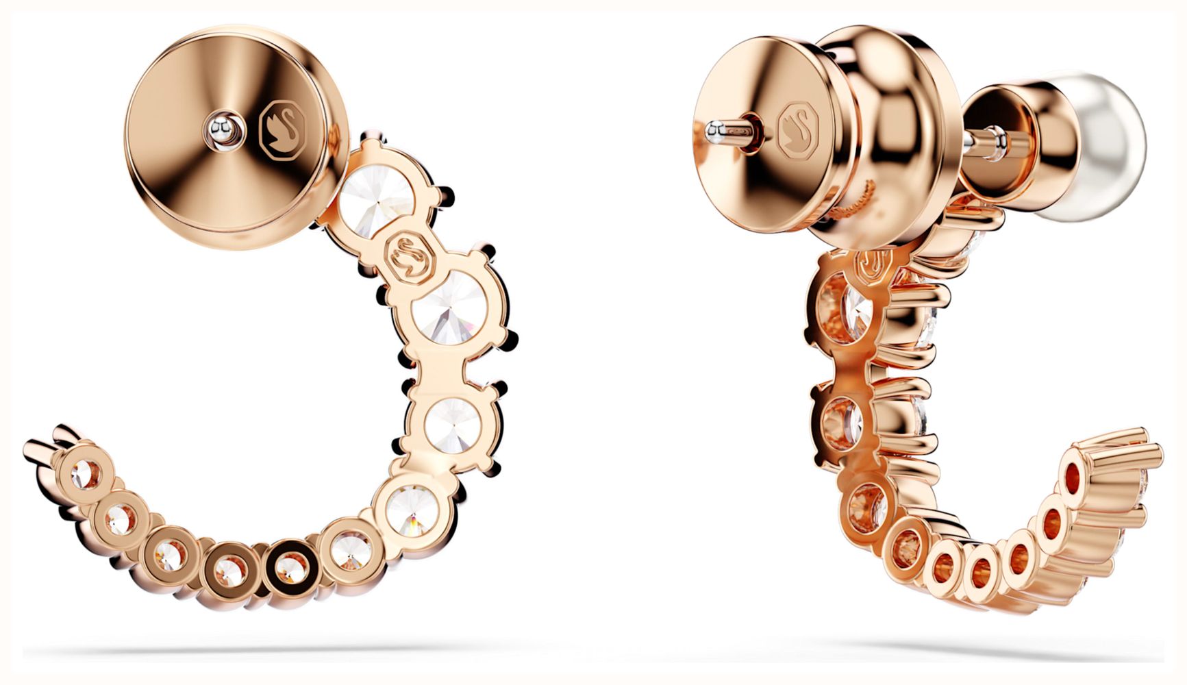 Swarovski Matrix Hoop Stud Earrings Crystal Pearl White Crystals Rose ...