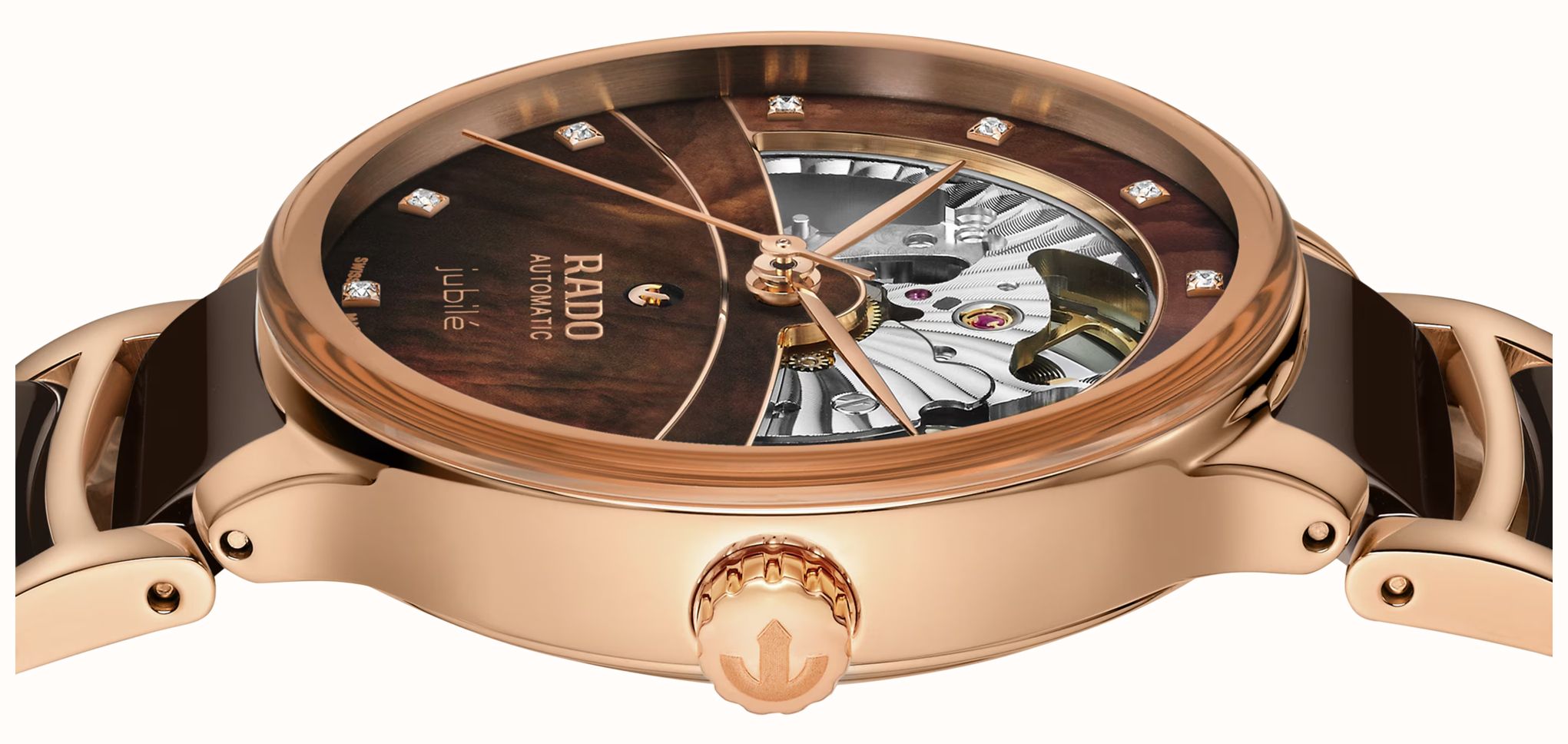 RADO Centrix Automatic Diamonds Open Heart (35mm) Brown Mother-of-Pearl ...