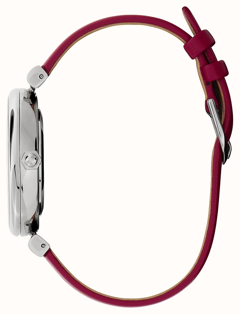 Olivia Burton Minima Bee (36mm) Silver Dial / Red Leather Strap ...
