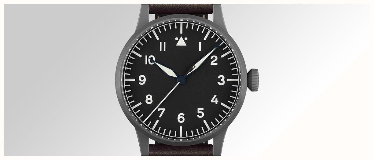 Laco Saarbrucken Automatic (45mm) Black Dial / Brown Calf Leather Strap ...