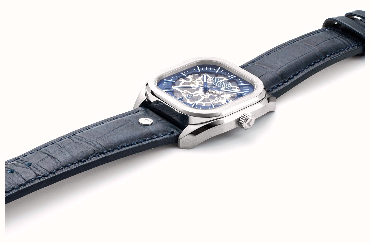 Roamer Men's Mechano MST (39.5mm) Blue Skeleton Dial / Stainless Steel ...