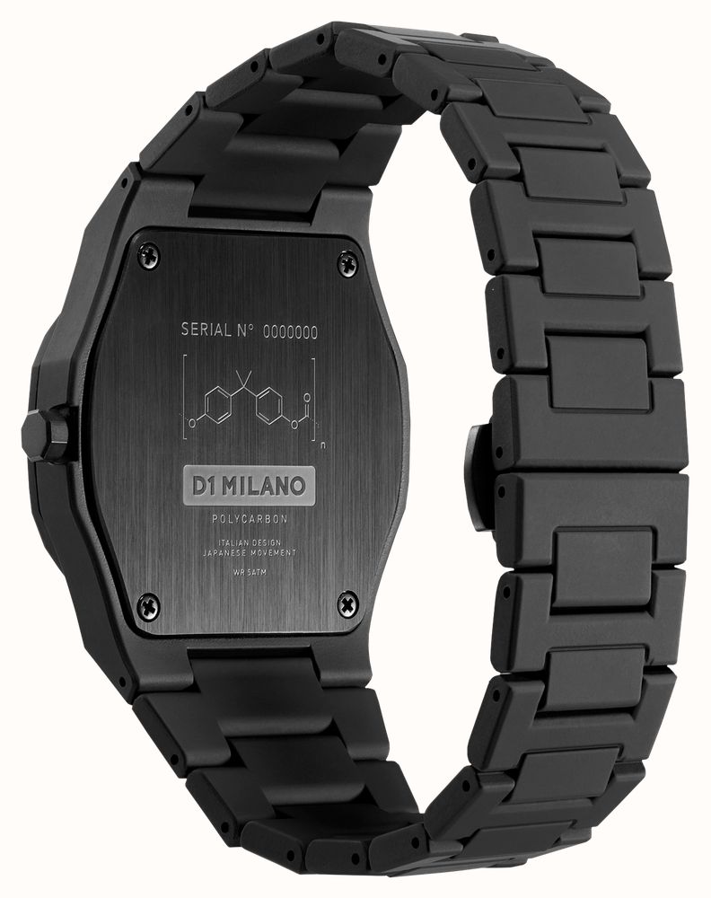 D1 Milano Polycarbon Shadow (40.5mm) Black Dial / Black Polycarbonate ...