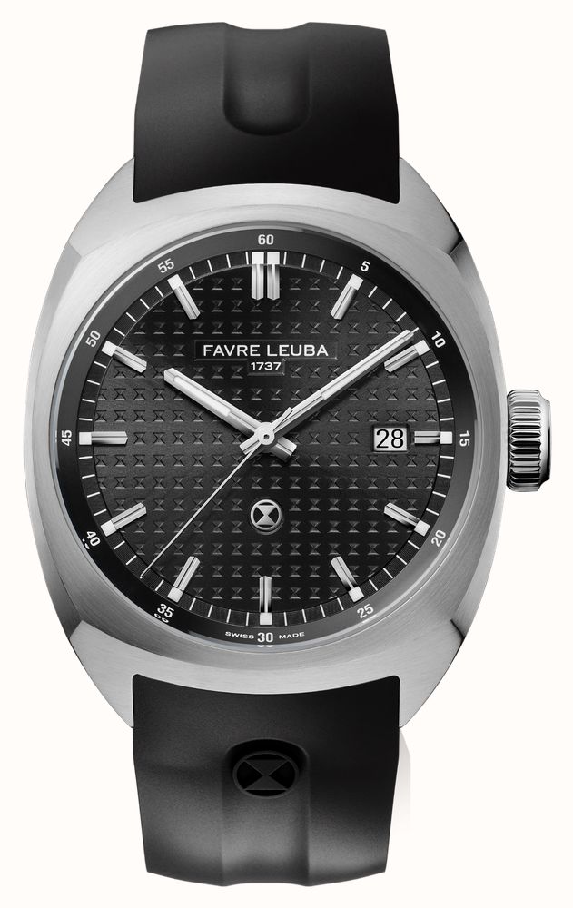 Favre Leuba Chief Date Automatic (40mm) Black Monogram Pattern Dial ...