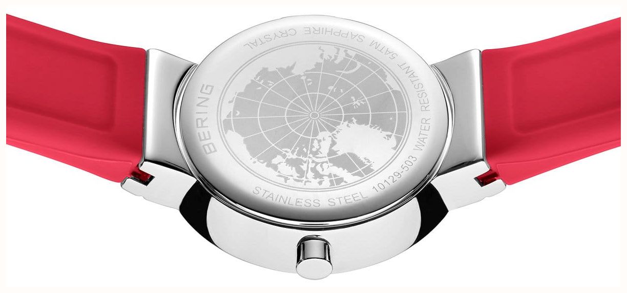 Bering Women's Classic (29mm) Red Dial / Red Silicone Strap 10129-503 ...