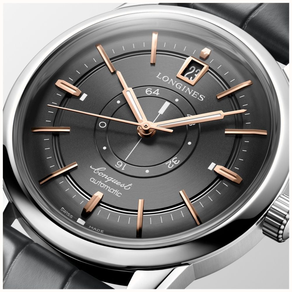 LONGINES Conquest Heritage Central Power Reserve (38mm) Anthracite Grey ...