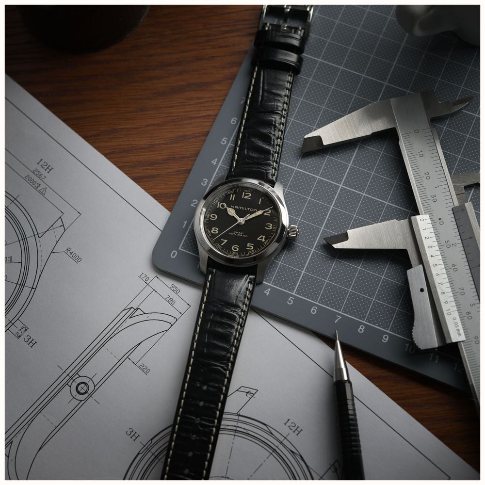 Hamilton Khaki Field Murph Automatic (38mm) Black Dial / Black Leather ...
