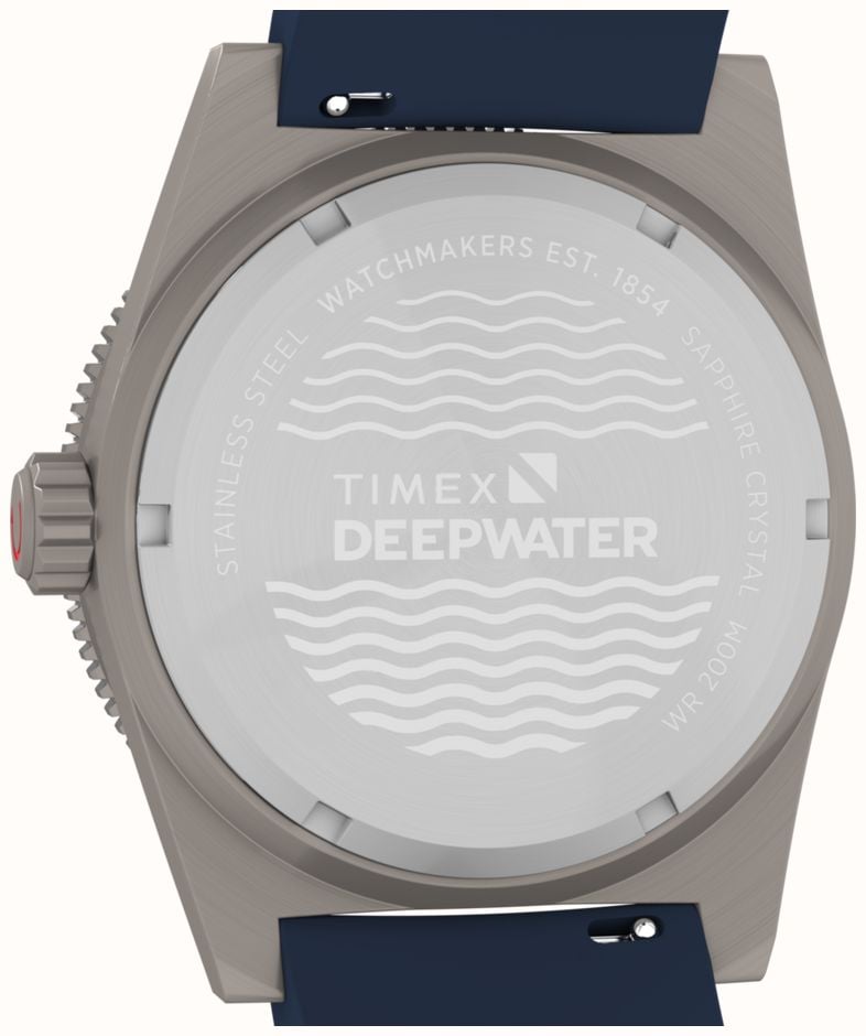 Timex Deepwater Reef 200 GMT (41mm) Black Dial / Blue Synthetic Rubber ...