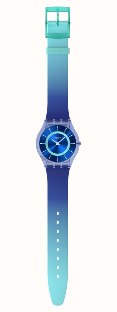 Swatch JAMMY GRAPE DREAM (34mm) Blue Dial / Gradient Dark Blue Silicone ...