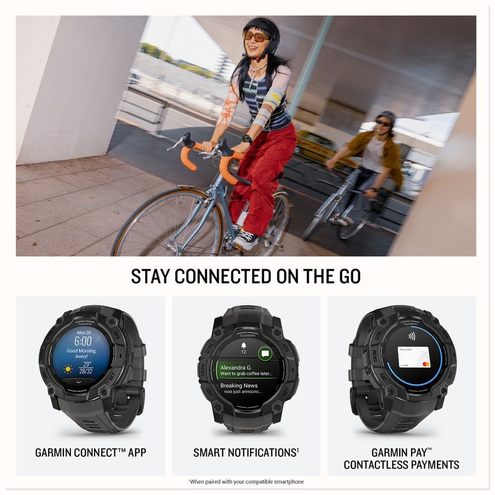 Garmin Instinct 3 AMOLED Outdoor GPS Smartwatch (50mm) Black With ...