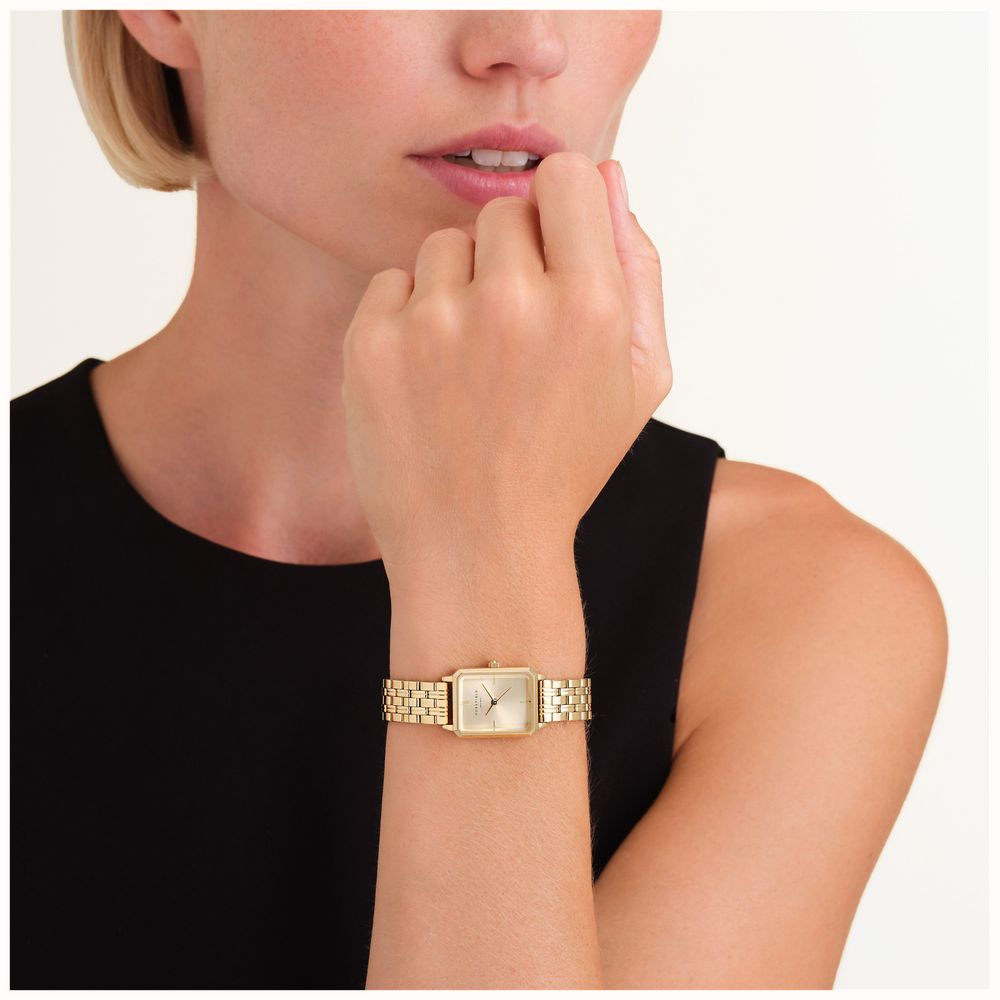 Rosefield Octagon XS (19.5mm) Champagne Gold Dial / Gold-Plated ...