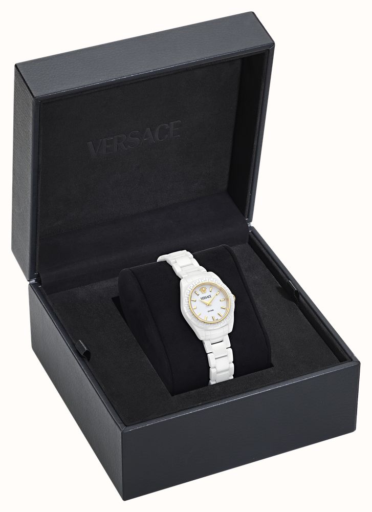 Versace Women's DV ONE MINI (28mm) White Dial / White Ceramic Bracelet ...