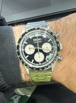 Seiko Racing Sports Chronograph (38.7mm) Black Dial / Stainless Steel ...
