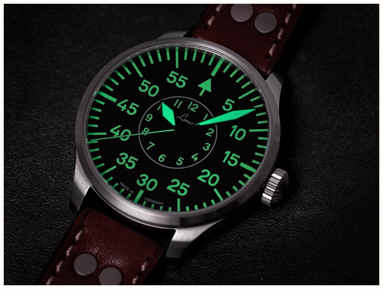 Laco Aachen Automatic (39mm) Black Dial / Brown Leather Strap 861990 ...