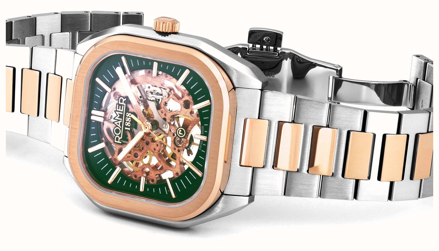 Roamer Men's Mechano MST (39.5mm) Green Skeleton Dial / Two-Tone ...