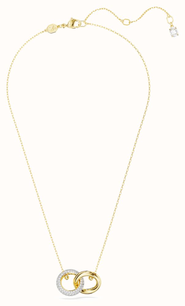 Swarovski Dextera Interlocking Loop Pendant Necklace Gold-Tone Plated ...