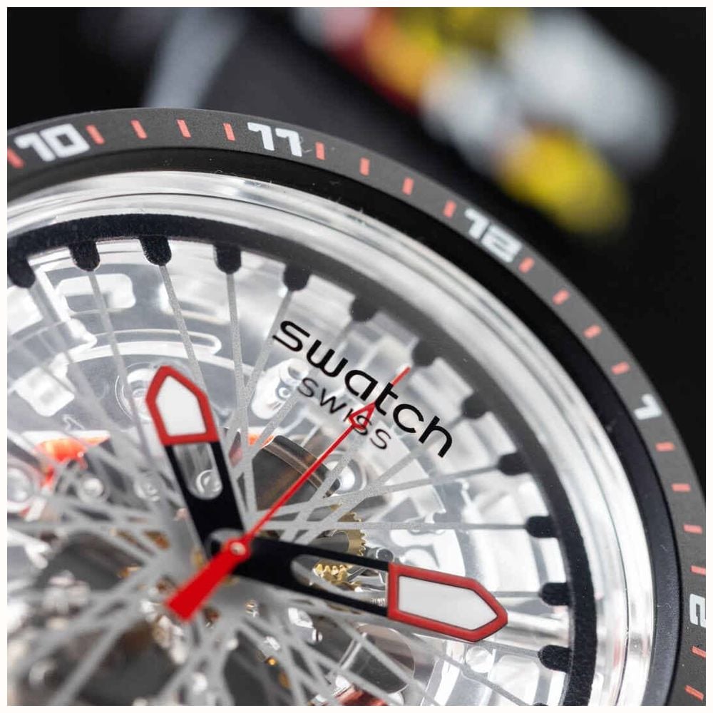 Swatch THE PILGRIM - TREAD ON IT (47mm) Transparent Dial / Black ...