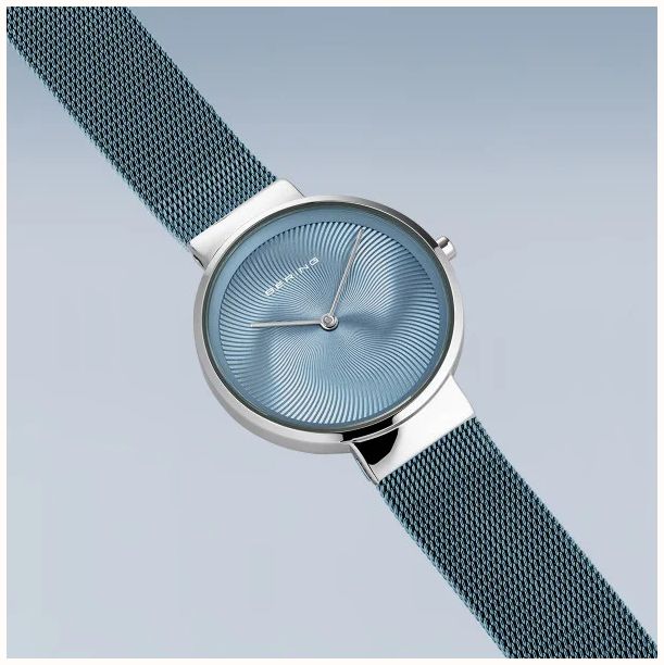 Bering Women's Classic (31mm) Blue Patterned Dial / Blue Stainless ...